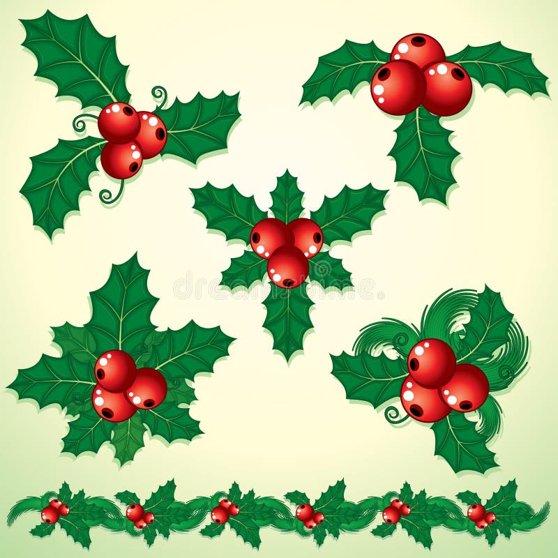 Stained Glass Pattern - Holly Stock Vector - Illustration of spray ...