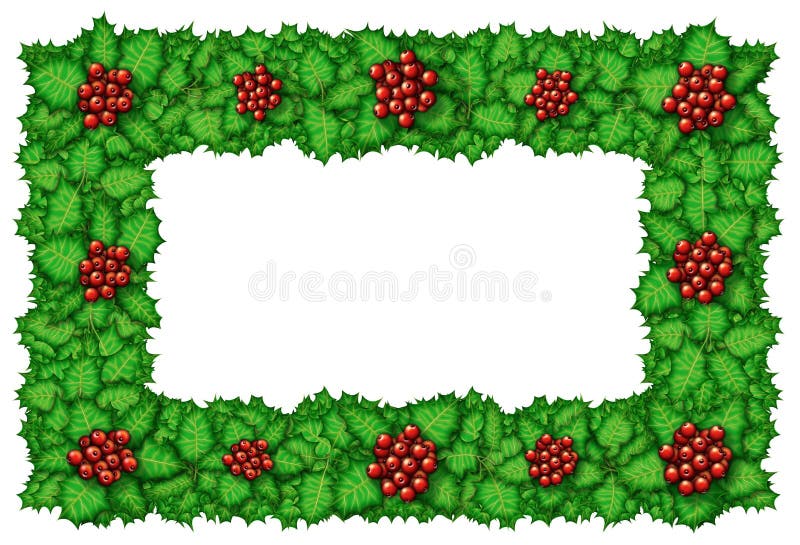 Holly Frame stock illustration. Illustration of holiday - 34613574