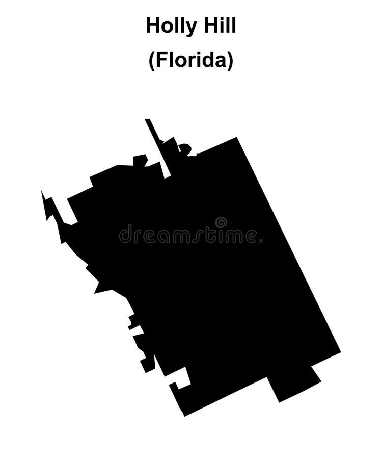 Holly Hill outline map stock vector. Illustration of blank - 357251372