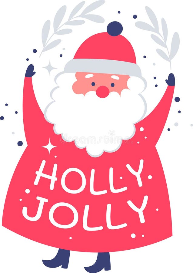 Holly Jolly Christmas Sticker Stock Vector - Illustration of design ...