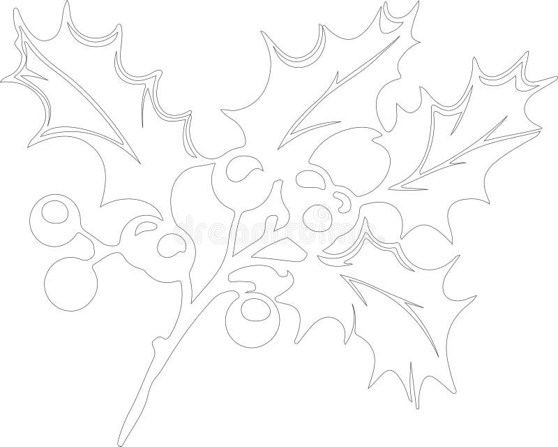 Holly Outline Silhouette Generative Ai Stock Vector - Illustration of ...