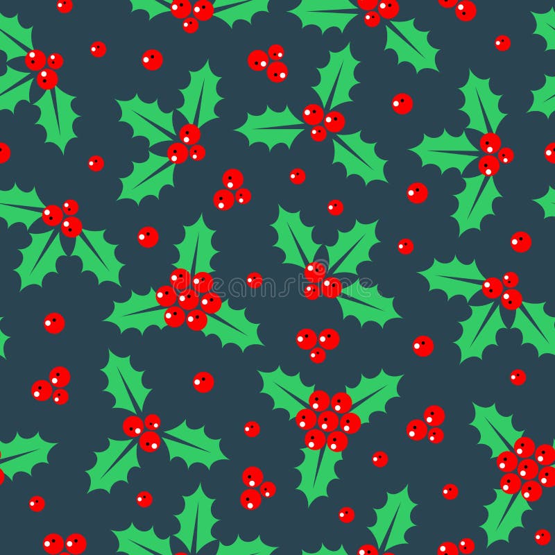 Holly Pattern, Christmas Pattern. Vector Stock Illustration ...