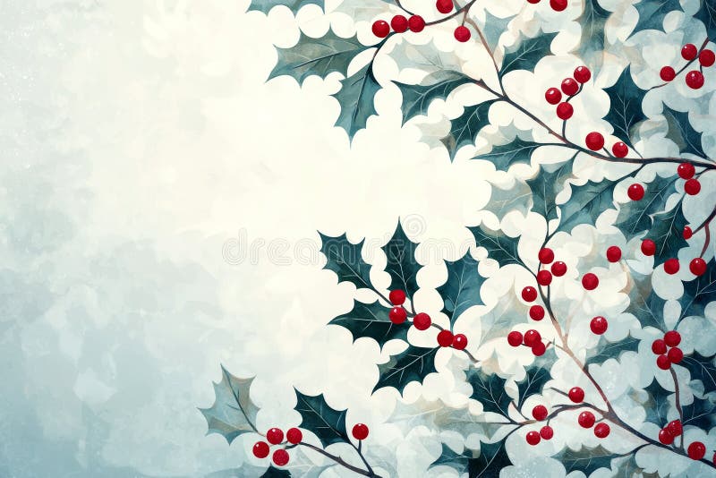 Holly Timeless Classic Christmas Background Holly and Berries with a ...