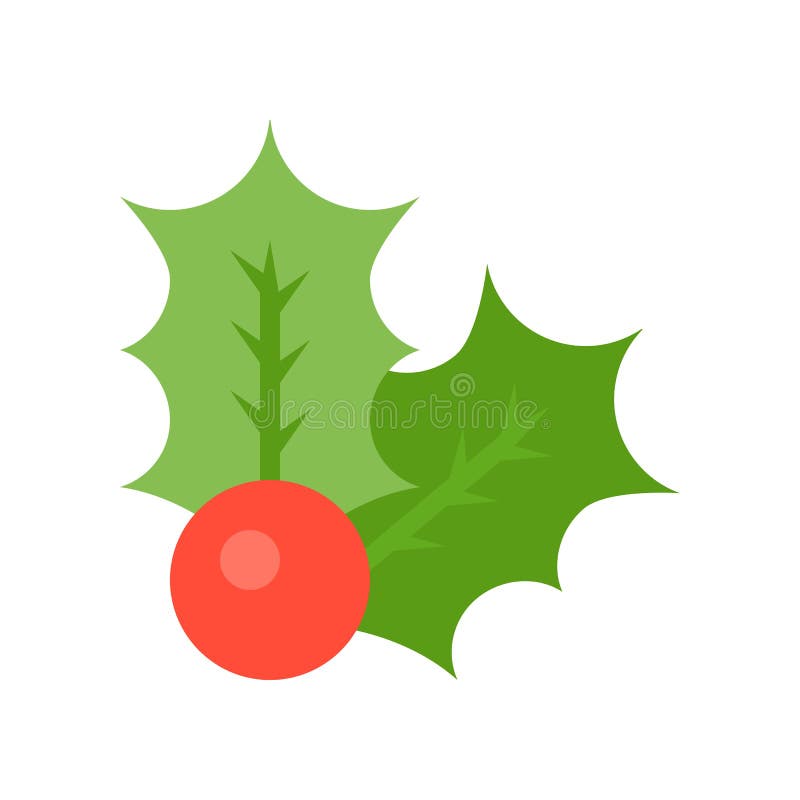 Holly Vector, Christmas Style Flat Style Icon Stock Vector ...