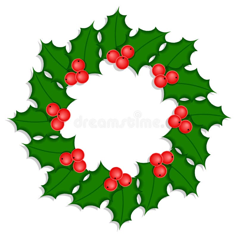 Holly wreath stock vector. Illustration of greeting, christmas - 3534520