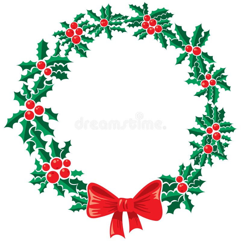 Holly wreath stock vector. Illustration of holly, green - 27995353