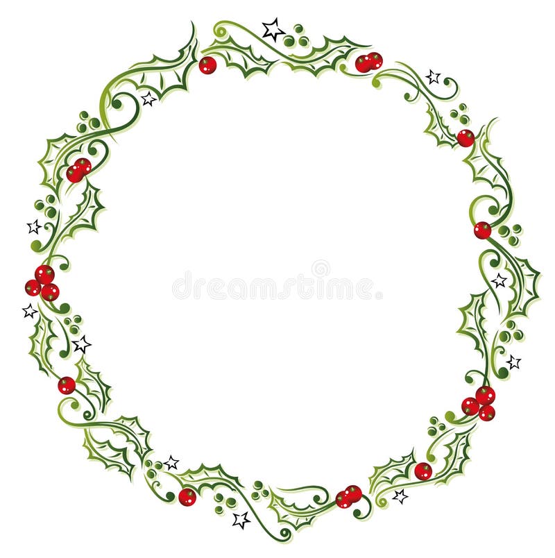 Holly Christmas Wreath Stock Vector Illustration Of Noel 34285478