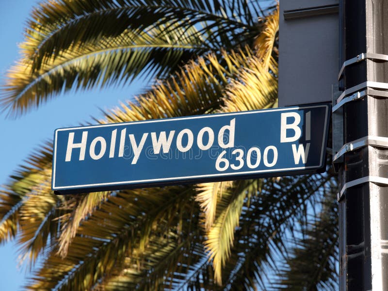 Hollywood Blvd Street Sign stock image. Image of tourism - 10361565