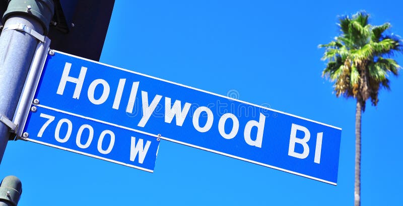Hollywood Blvd Street Sign stock image. Image of movies - 4529551