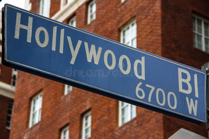 Hollywood Boulevard Street Sign Stock Image - Image of california ...