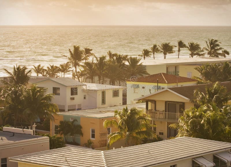 Hollywood Florida Summer Scene at Sunrise Stock Image - Image of light ...