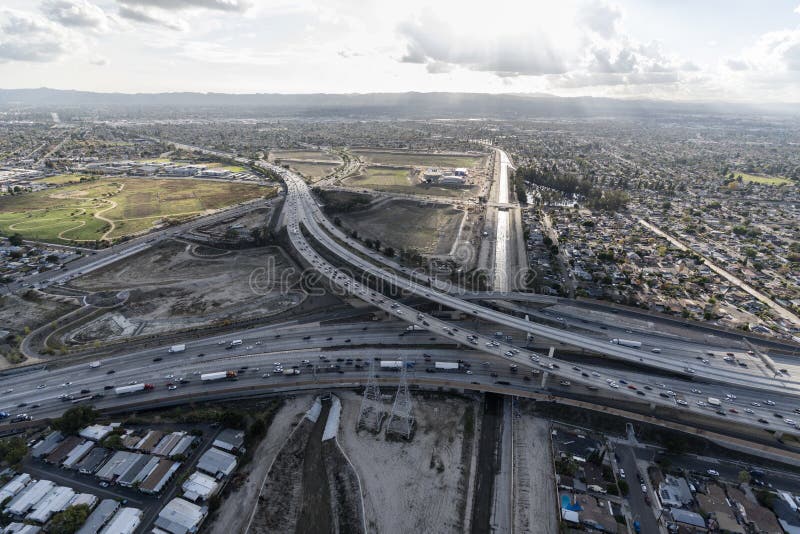 Hollywood 170 Freeway at Interstate 5 Stock Image - Image of road ...