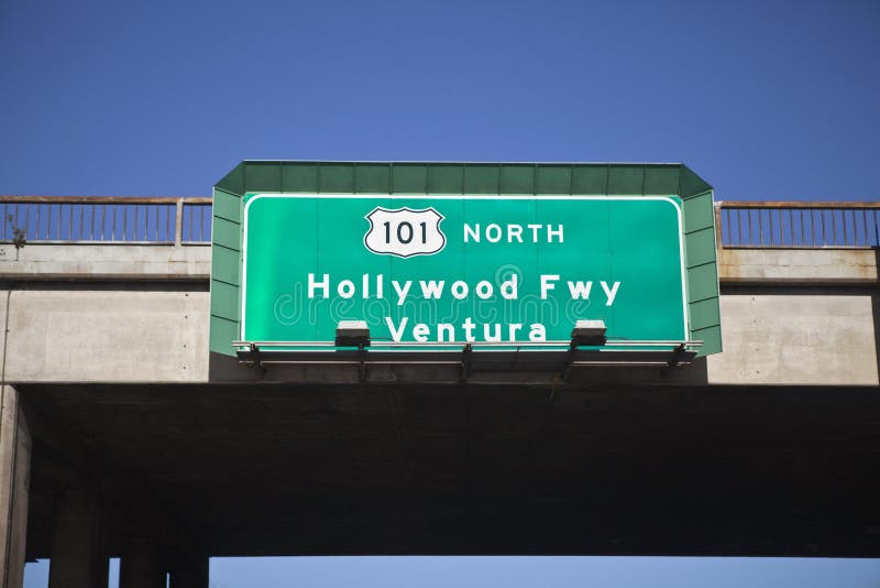 101 Hollywood Freeway Los Angeles Sign Stock Photo - Image of street ...