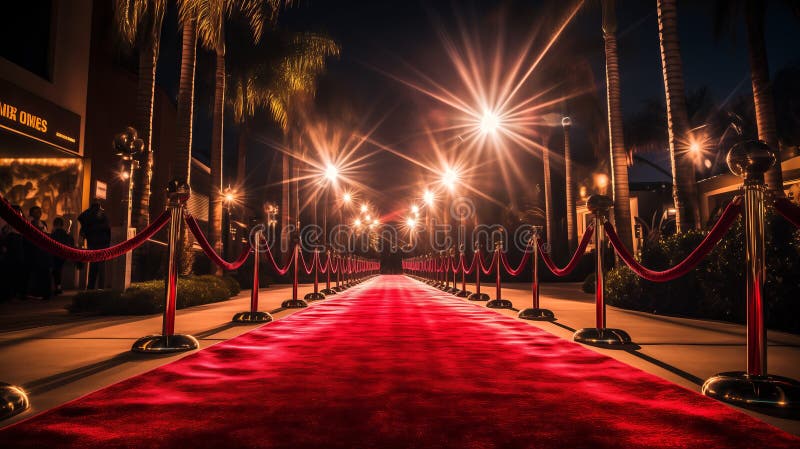 Hollywood Red Carpet Event with Vip Entrance Stock Illustration ...
