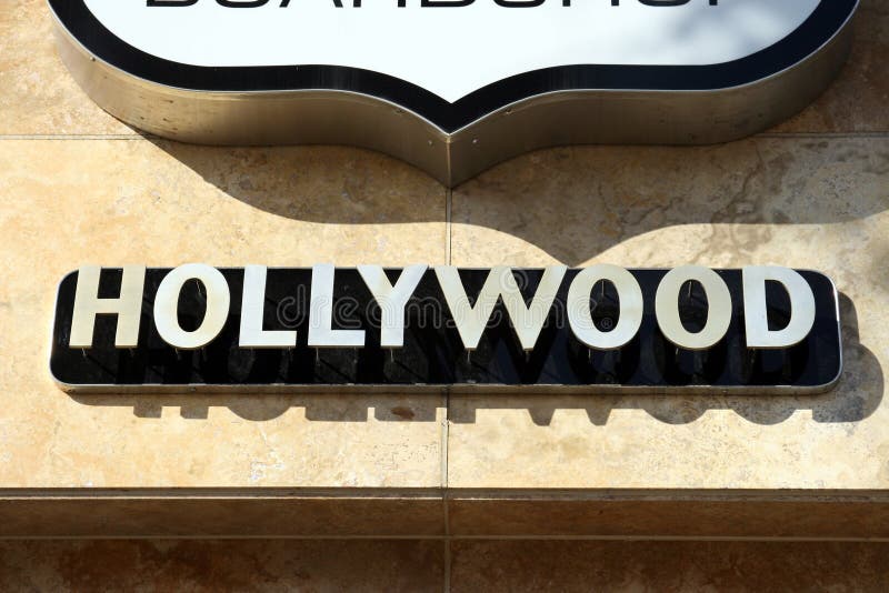 Hollywood sign on building stock image. Image of modern - 899985