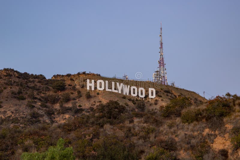 Hollywood Sign at Sunset editorial stock photo. Image of sunset - 269442043