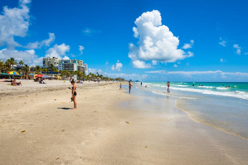 Hollywood-Strand Florida redaktionelles stockfotografie. Bild von ...