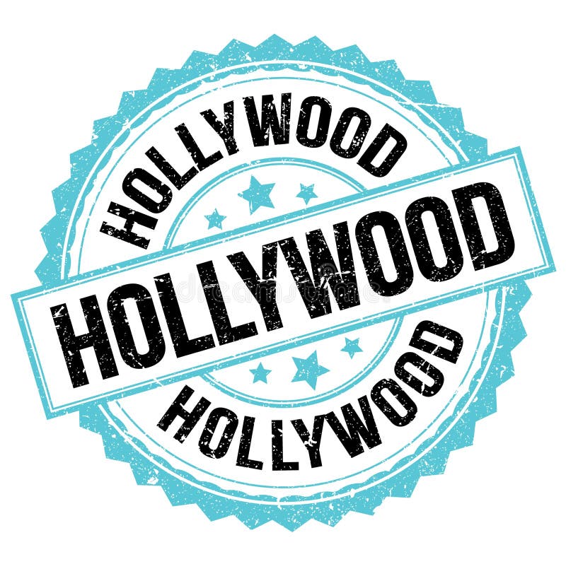 HOLLYWOOD Text on Blue-black Round Stamp Sign Stock Illustration ...