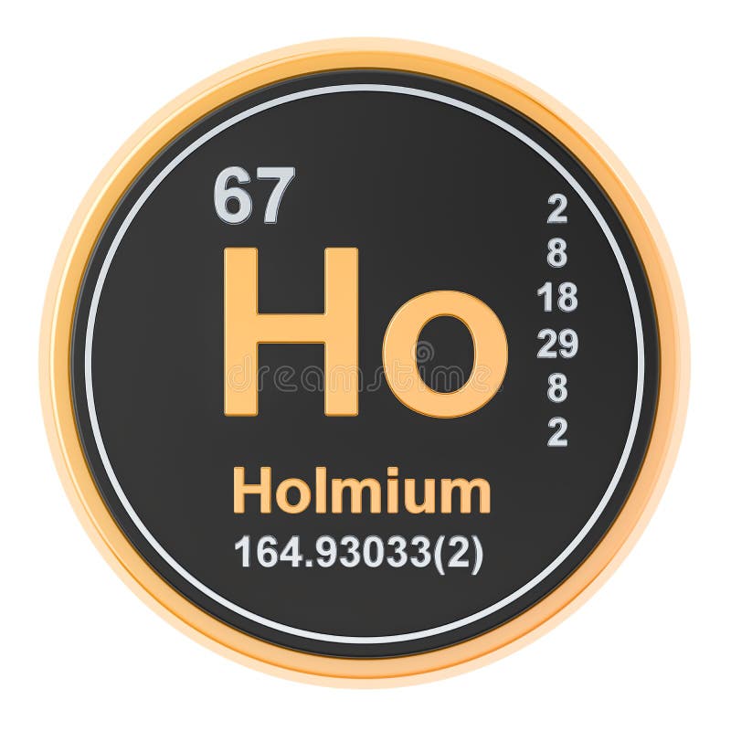 Holmium Ho Chemical Element. 3D Rendering Stock Illustration ...