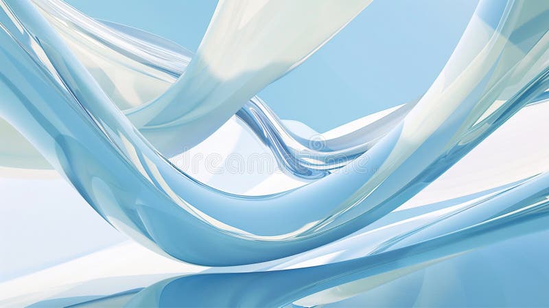 Holo Abstract 3D Shapes, Abstract Flowing Blue and White Curves ...