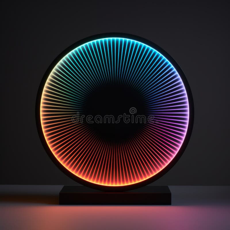 Holo LED Minimalistic Round Picture Frame. Stock Illustration ...