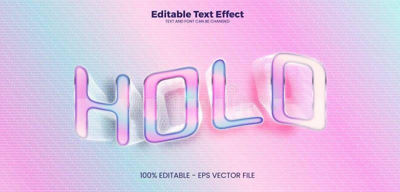 Holo Y2k Effect Editable Text Effect in Modern Trend Style Stock Vector - Illustration of ...