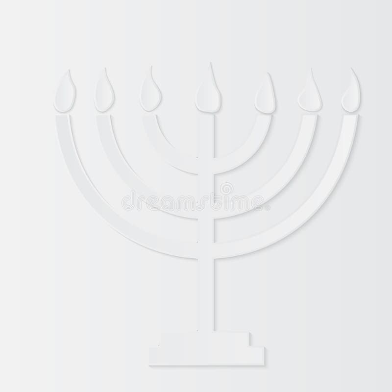 Holocaust Remembrance Day, Paper Menorah. Vector Illustration Stock ...