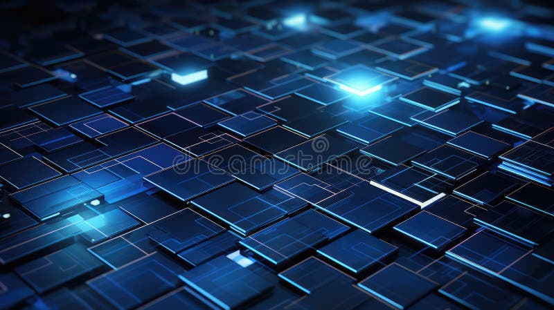 Hologeometric Dark Blue Technology Background Stock Illustration ...