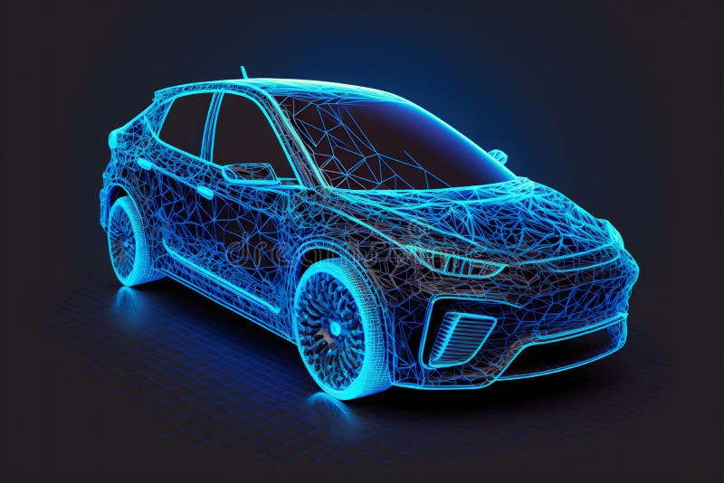Hologram Auto, Created with Generative AI Technology Stock Illustration ...