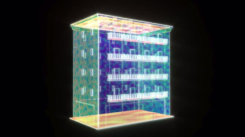 Hologram of the Building Futuristic Technology Digital Urban ...