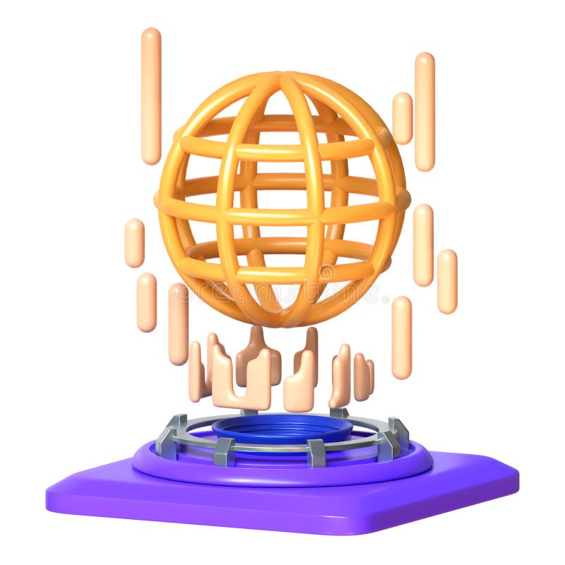 Hologram 3D Icon stock illustration. Illustration of solutions - 351952262