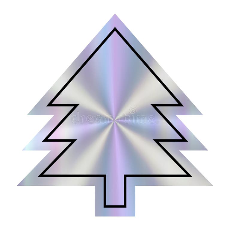 Hologram Empty Christmas Tree Design Featuring a Smooth Metallic ...
