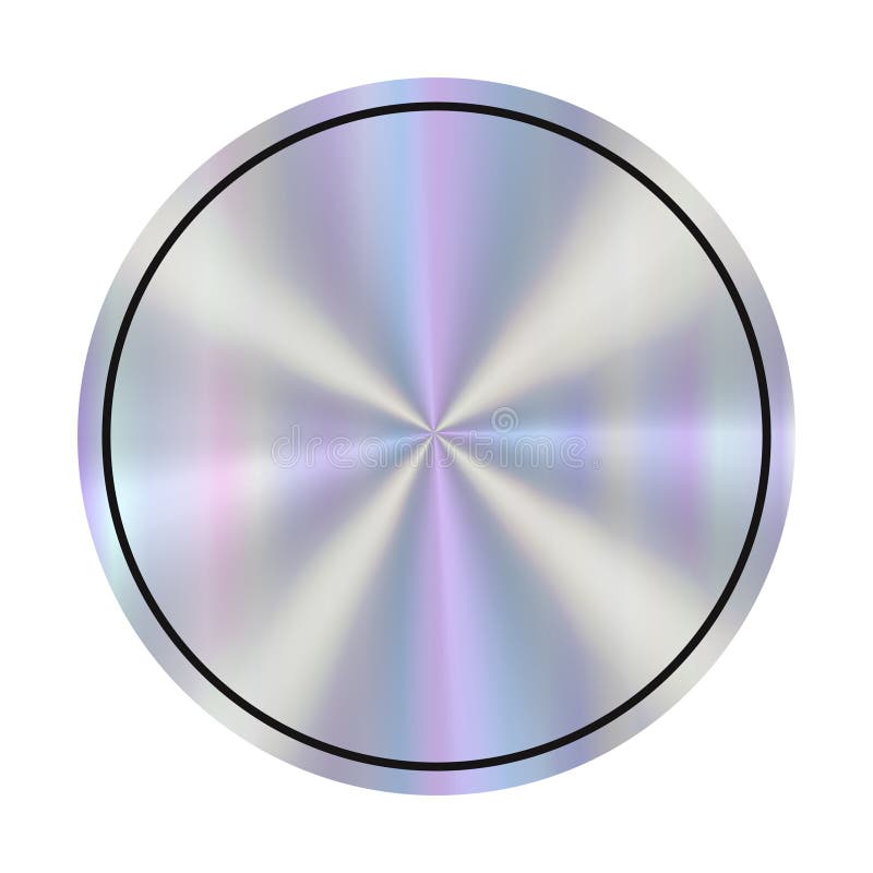 Hologram Empty Circular Design Featuring a Smooth Metallic Surface with a Gradient and Central ...