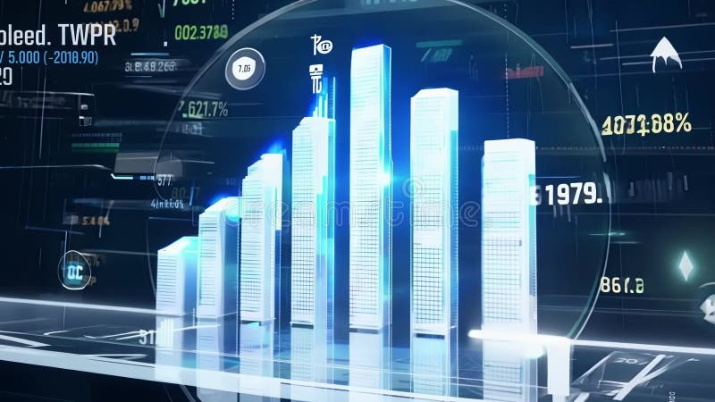 A Hologram Featuring a Rising Tower of Numerical Digits Representing ...