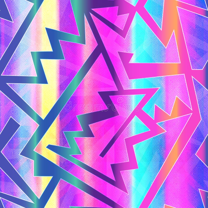 Hologram Geometric Seamless Pattern Stock Vector - Illustration of ...