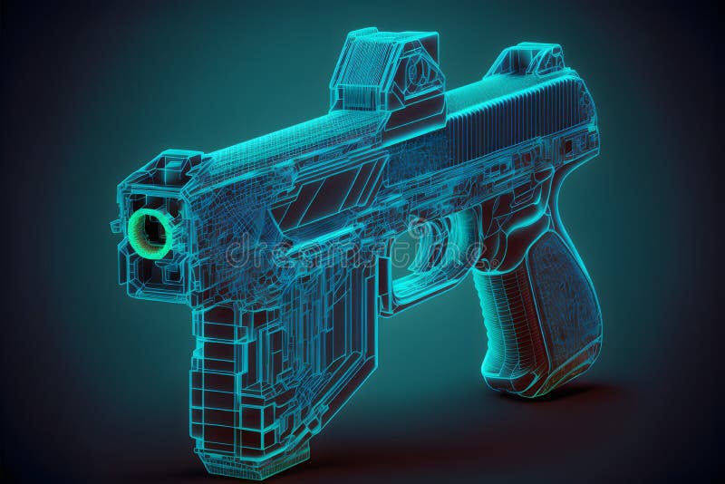 Hologram of Gun , Created with Generative AI Technology Stock ...