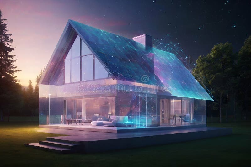 Hologram House. Scientific Design Architecture Stock Illustration ...