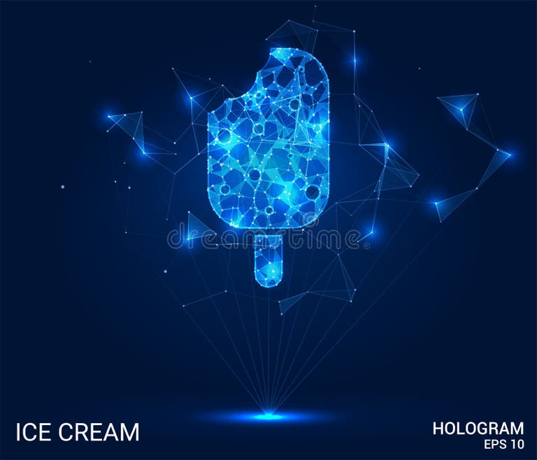 Hologram of Ice Cream. Ice Cream Consists of Polygons, Triangles ...