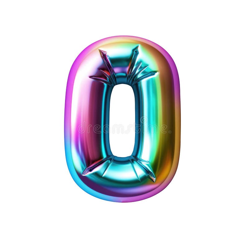 Hologram Metallic E Alphabet Balloon Realistic 3D on White Background ...
