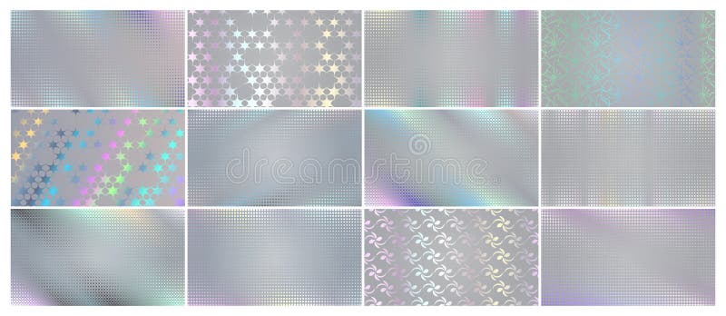 Hologram Pattern Background Collection Set Stock Vector - Illustration ...