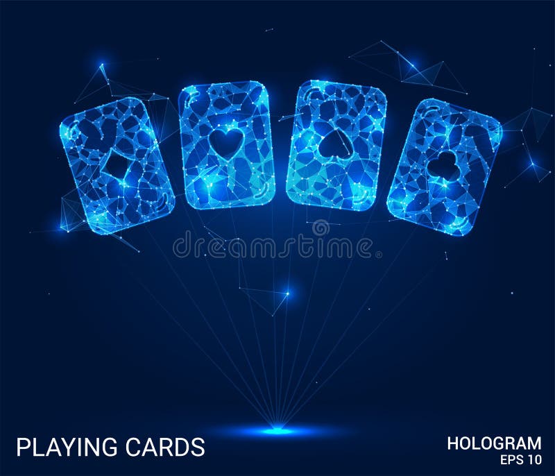 Hologram Playing Cards. Playing Cards Made of Polygons, Triangles ...