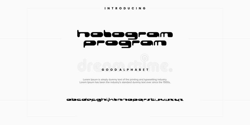 Hologram Program Font Vector Font Alphabet Letters. Stock Vector ...