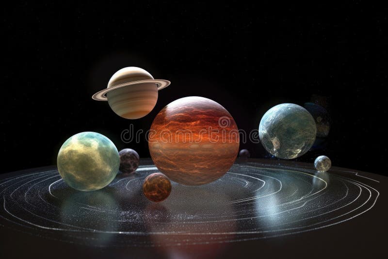 Hologram Projection of a 3d Solar System Stock Illustration ...