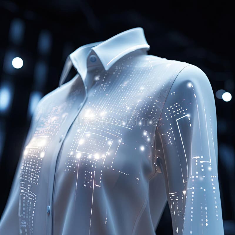 Hologram of smart clothes stock illustration. Illustration of fashion ...