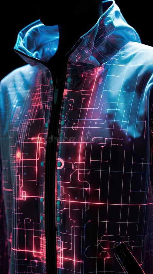 Hologram of smart clothes stock illustration. Illustration of tailor ...