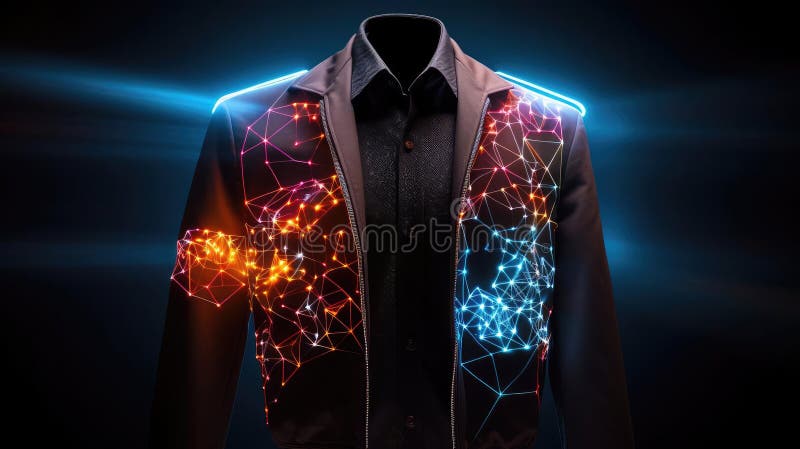 Hologram of smart clothes stock illustration. Illustration of male ...