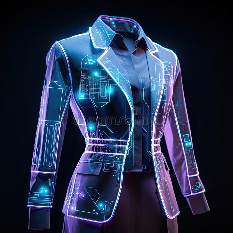 Hologram of smart clothes stock illustration. Illustration of digital ...