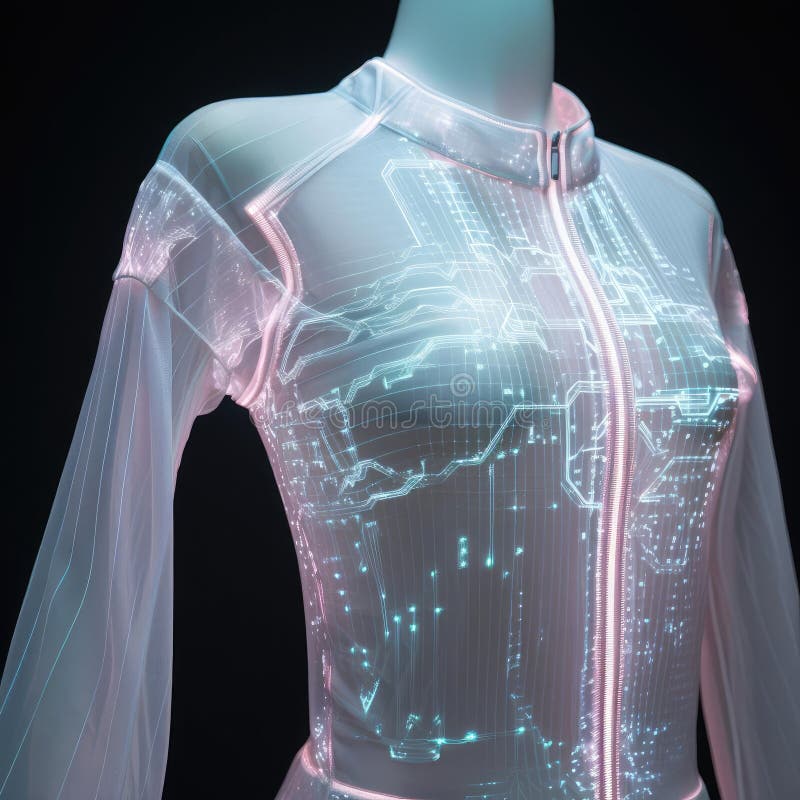 Hologram of smart clothes stock illustration. Illustration of software ...