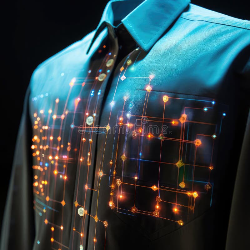 Hologram of smart clothes stock illustration. Illustration of hologram ...