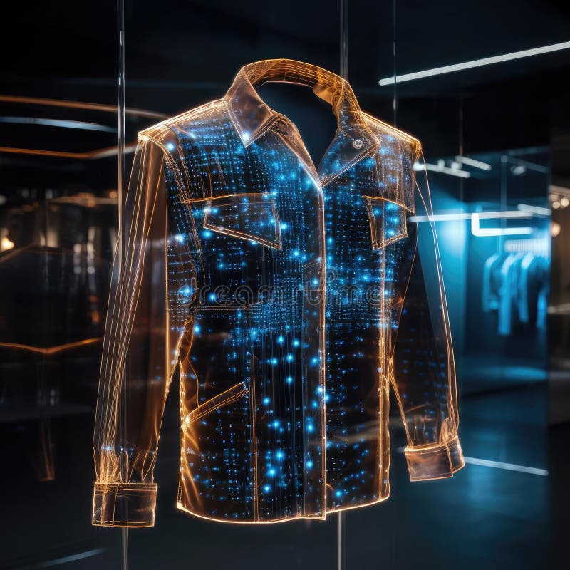 Hologram of smart clothes stock illustration. Illustration of digital ...